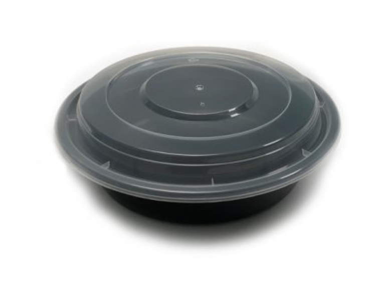 Plastic Food Container 6″ + Lids (Black) – PBM Distributing